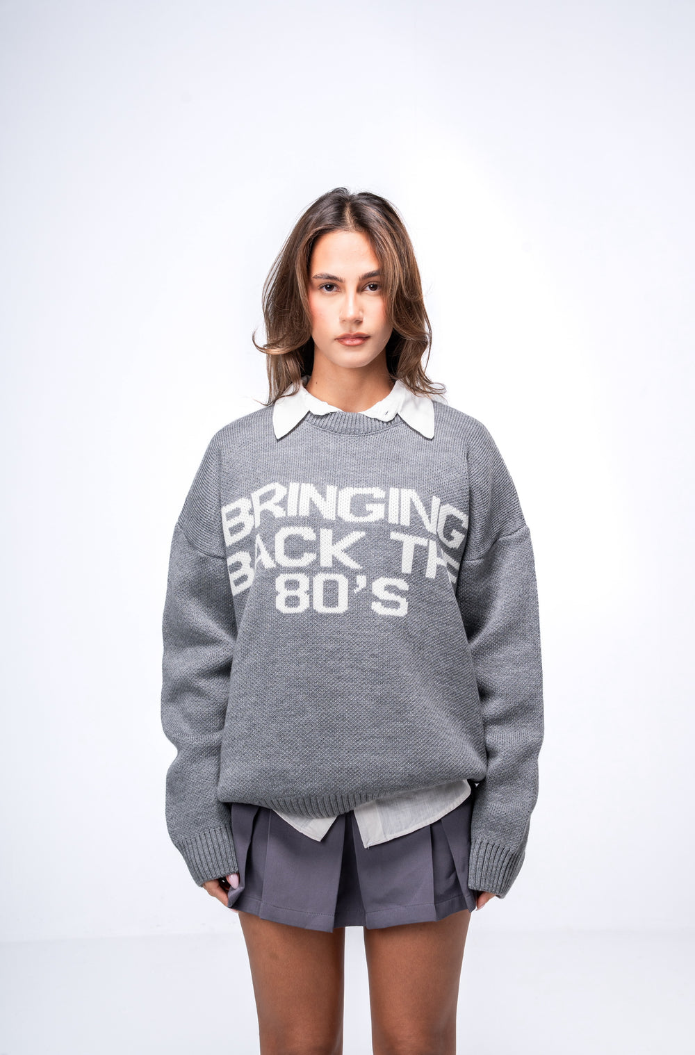 Bringing back the 80’s Sweater - Grey